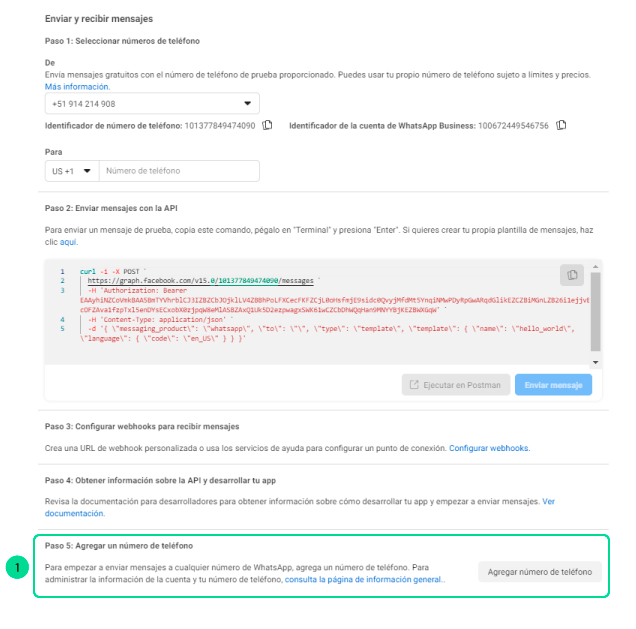 Pasos para la integración de WhatsApp API | Documentación Chat Buho