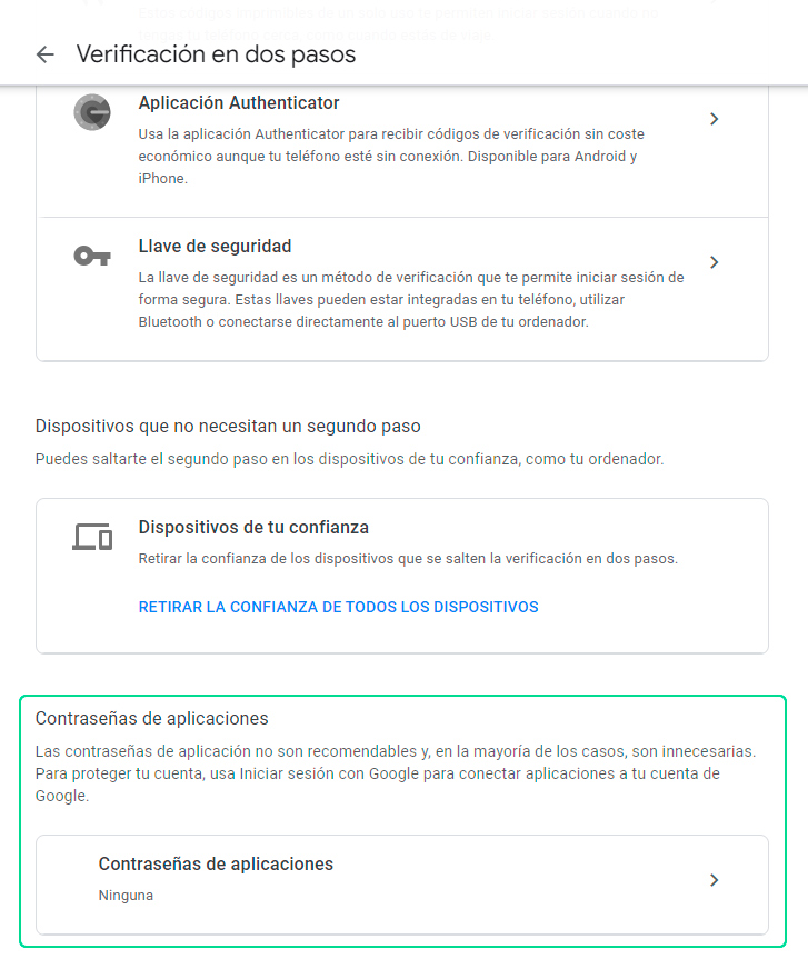 Cómo crear contraseña de aplicaciones para Gmail | Documentación Chat Buho